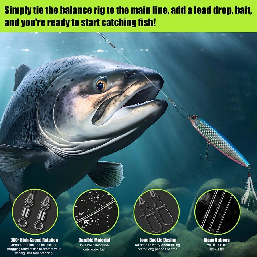 20pcs 100% Fluorocarbon-Engineered Fishing Line | Tangle-Free Roller ...