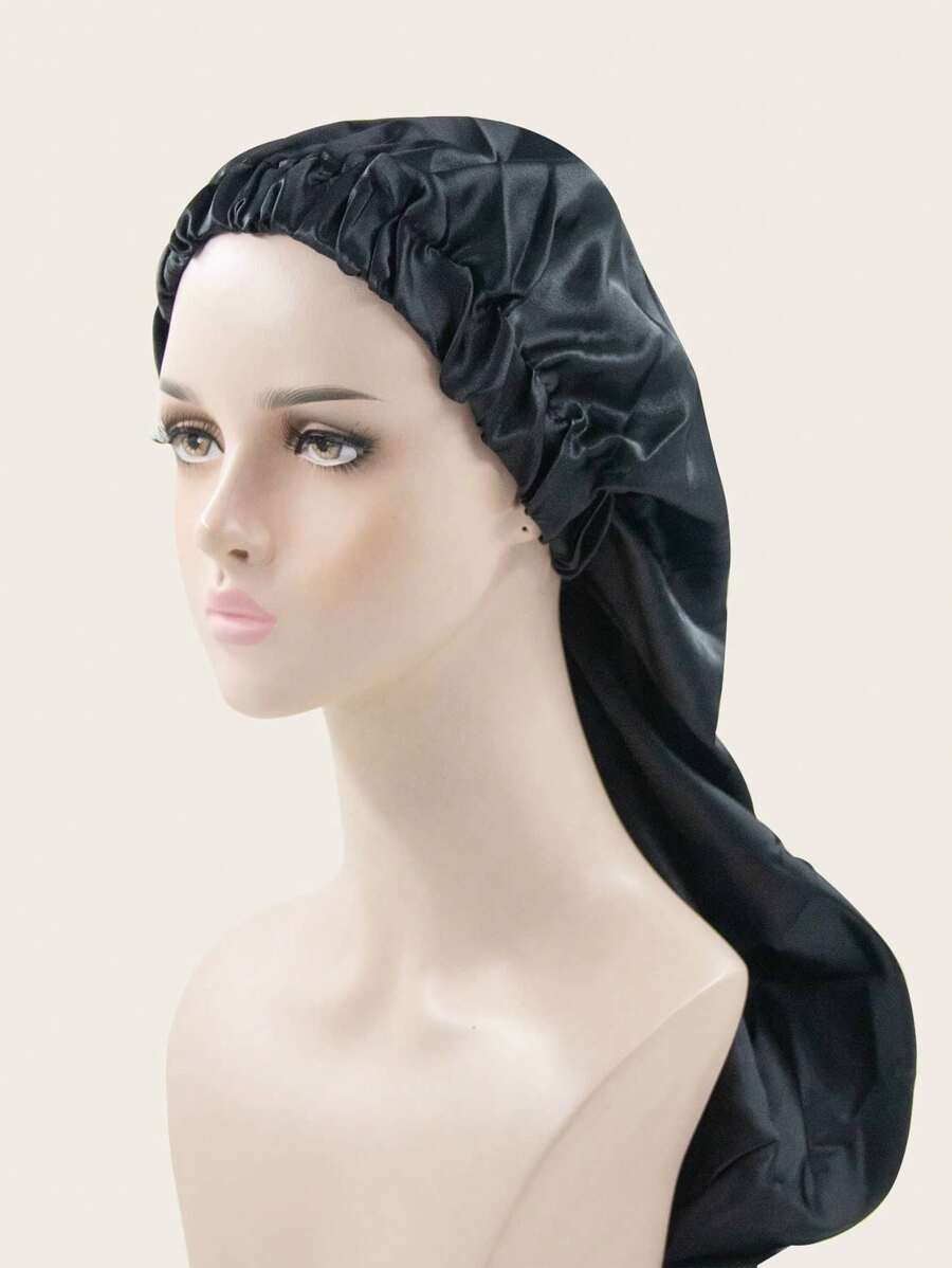 1pc Women's Soft Satin Long Hair Bonnet, Bohemian Style Hair Care ...