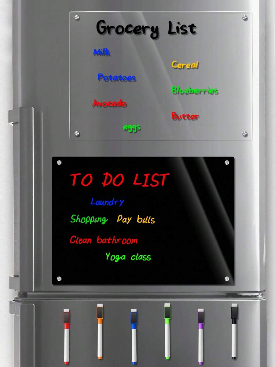 1pc White Transparent Black Decorative Refrigerator Magnet, 3D Black ...