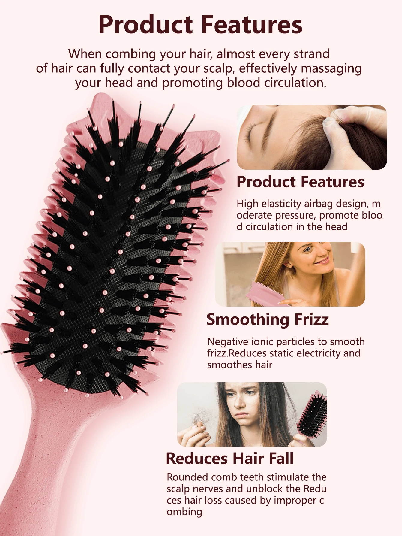 2025 New Bouncing Fine Tooth Cat Comb Cross Border Explosion Brush ...