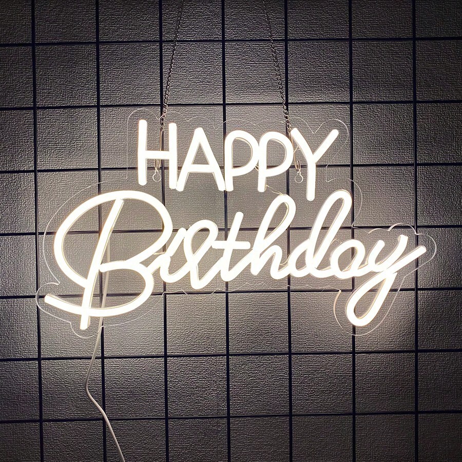 Happy Birthday Neon Sign, Happy Birthday Led Sign For Backdrop Party ...