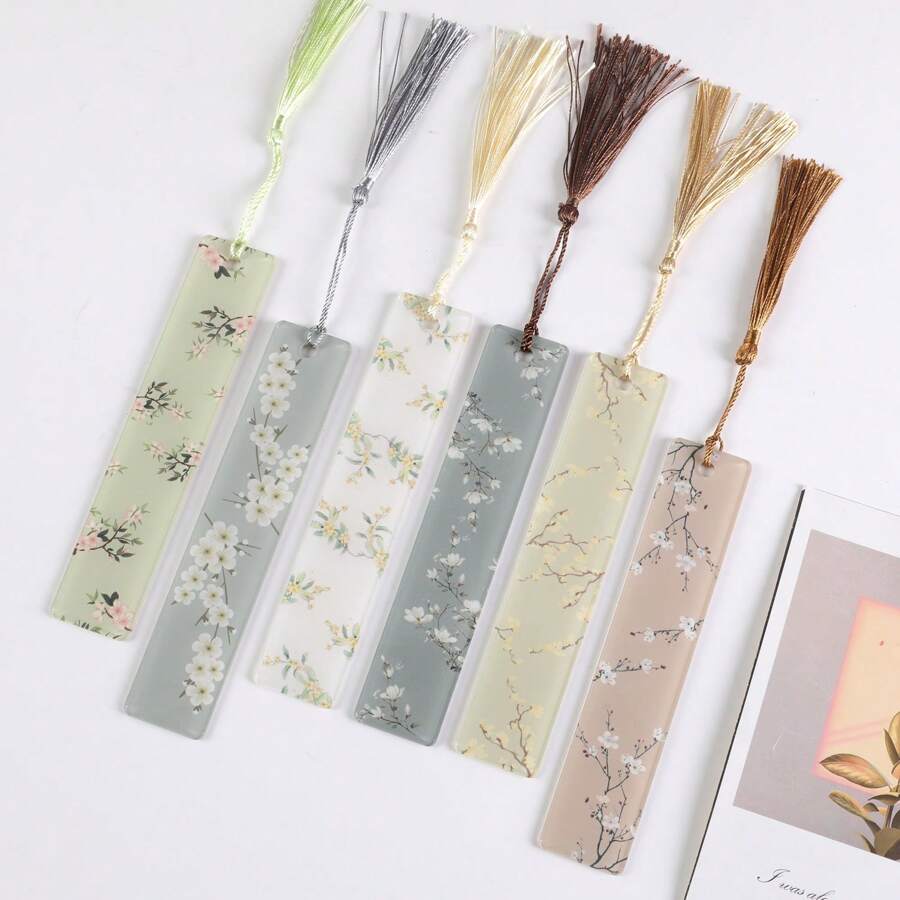 6pcs Multicolored Flower Print Bookmark, Creative Cute Student Learning ...