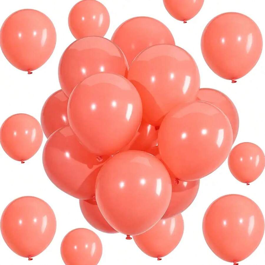24pcs 10-Inch Coral Color Latex Balloons - Ideal For Weddings ...