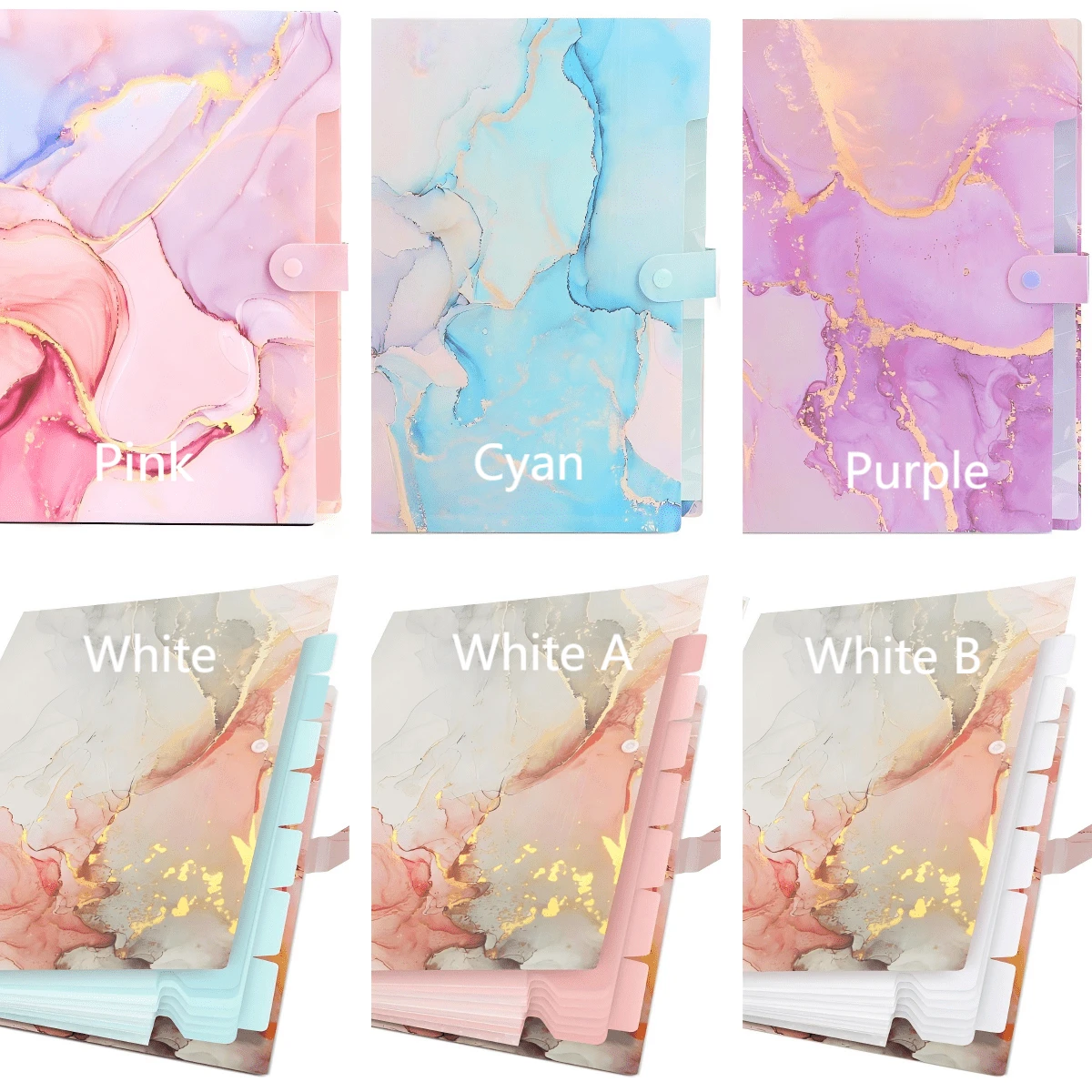 Marble Style File Folder With 8 Pockets, Expanding File Folders With ...
