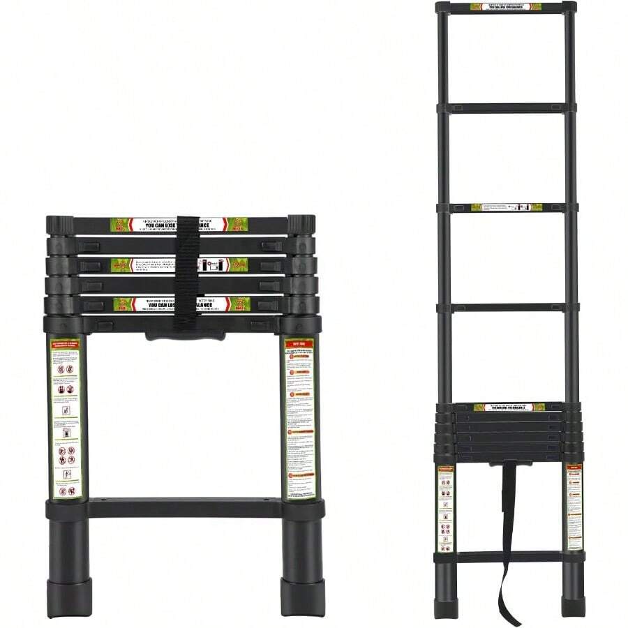 Telescopic Ladder, 6.5FT Aluminum Telescoping Ladder With Non-Slip Feet ...