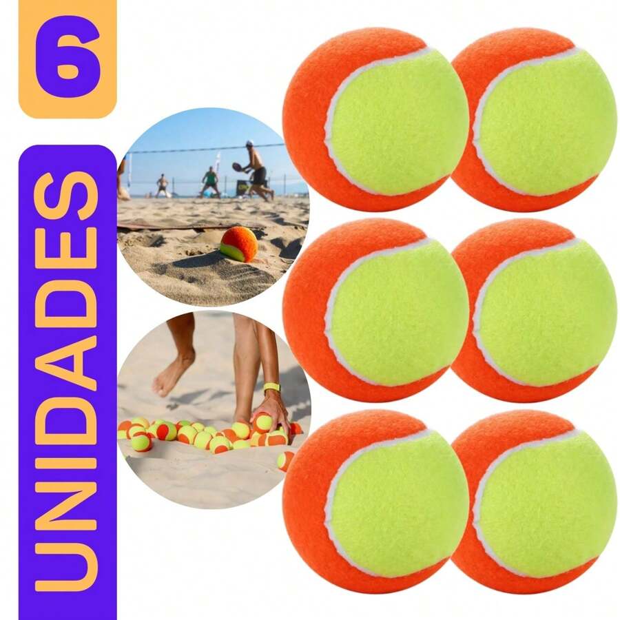 Kit Of 6 High Performance Beach Tennis Balls With Highly Durable Felt ...