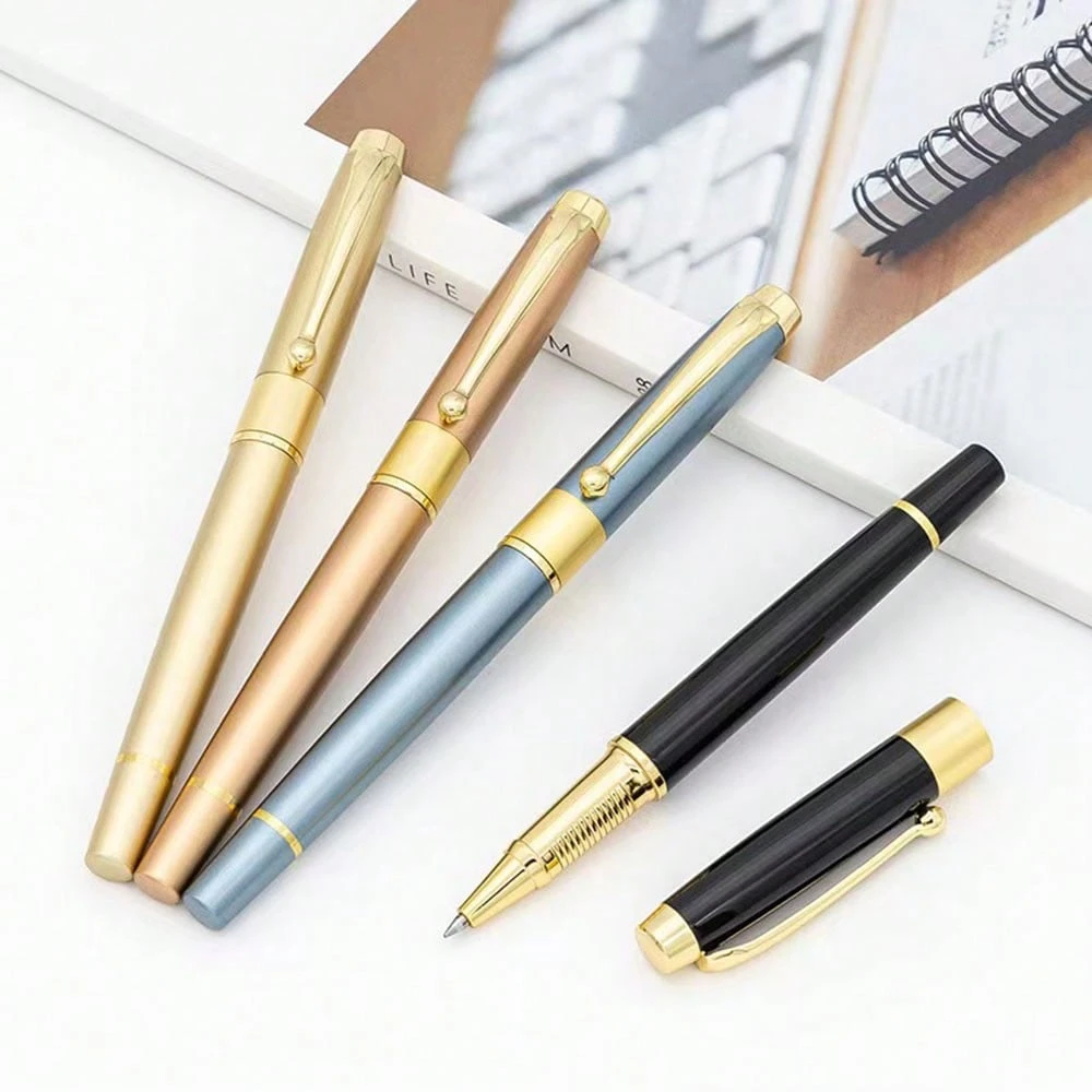 Stylo personnalisé en métal Stylo à bille de luxe avec 2 recharges pour hommes et femmes, cadre ...