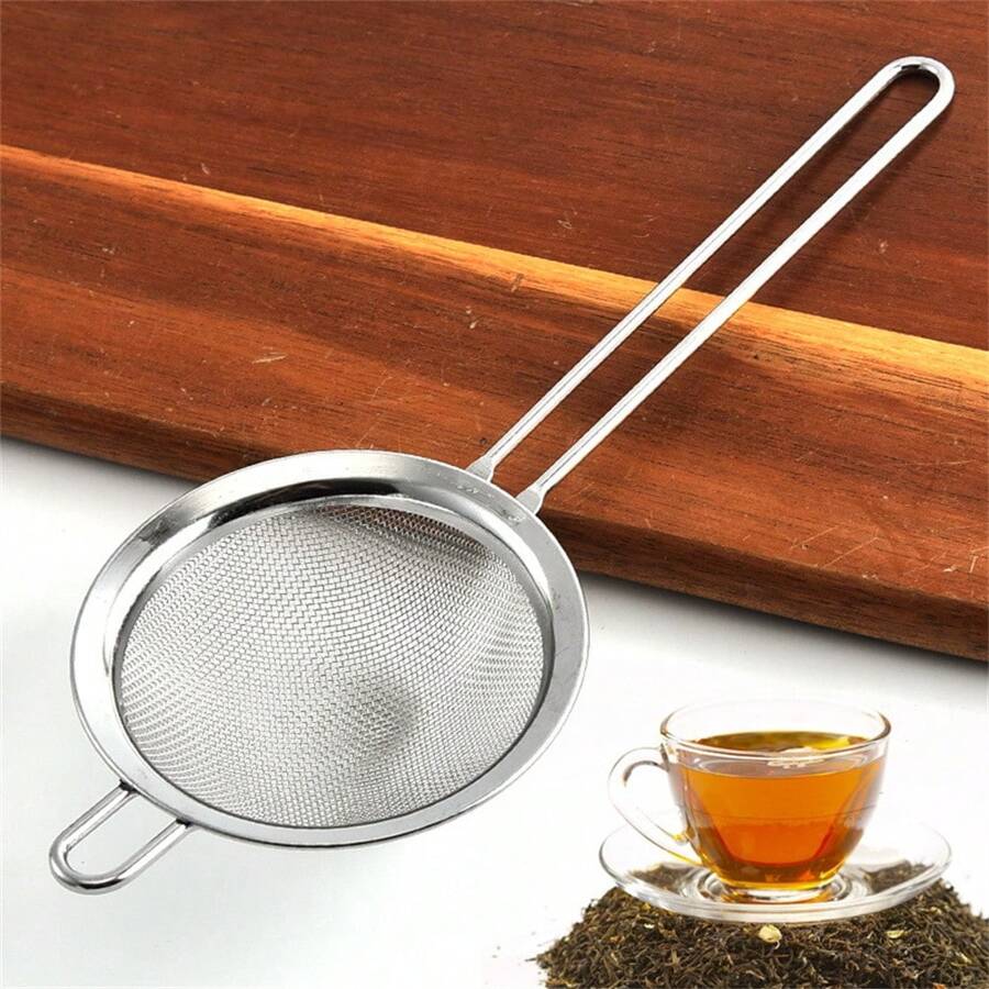 1pc Large Fine Mesh Strainer, Kitchen Metal Food Strainers With Sturdy ...