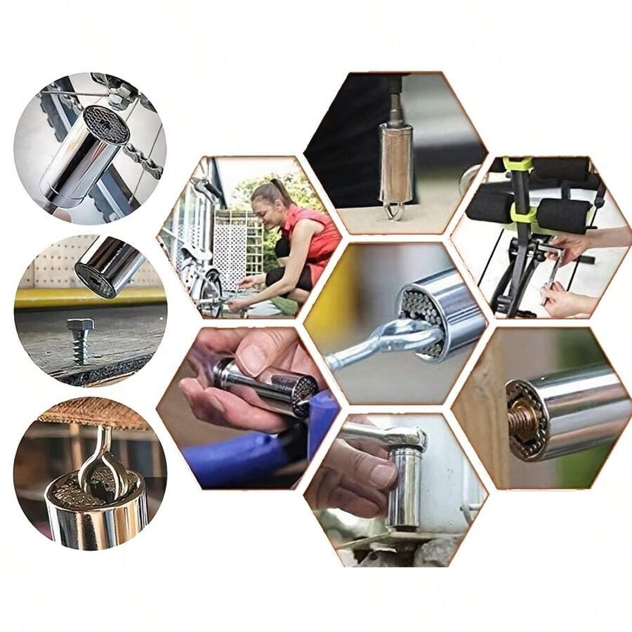 Universal Torque Wrench 7-19mm Hex Multi-Function Socket Tool Set ...