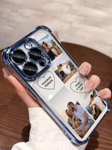 1pc Custom DIY Phone Case, Thickened Electroplated Four-Corner Air ...