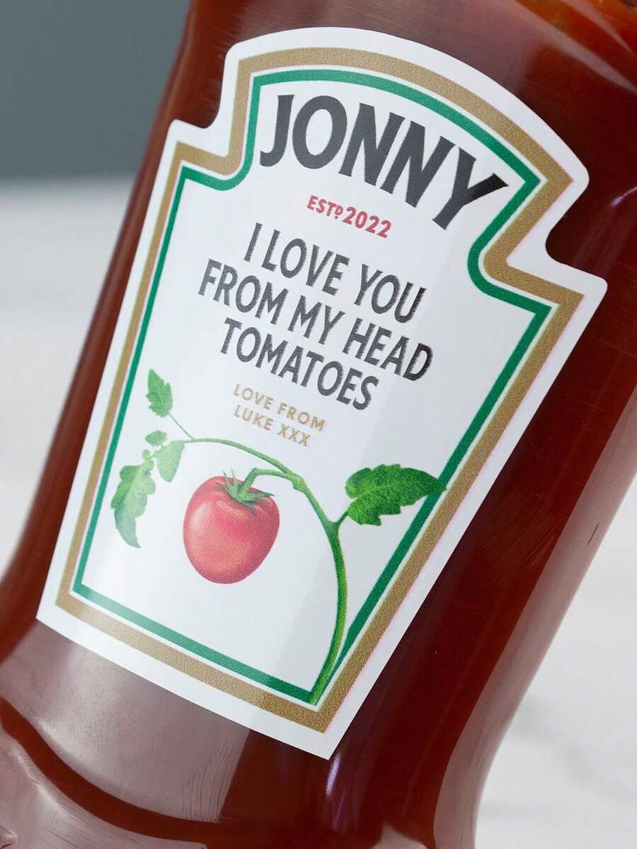 1pc Custom Ketchup Sauce Label Personalised Tomato Sauce Vinyl Stickers ...