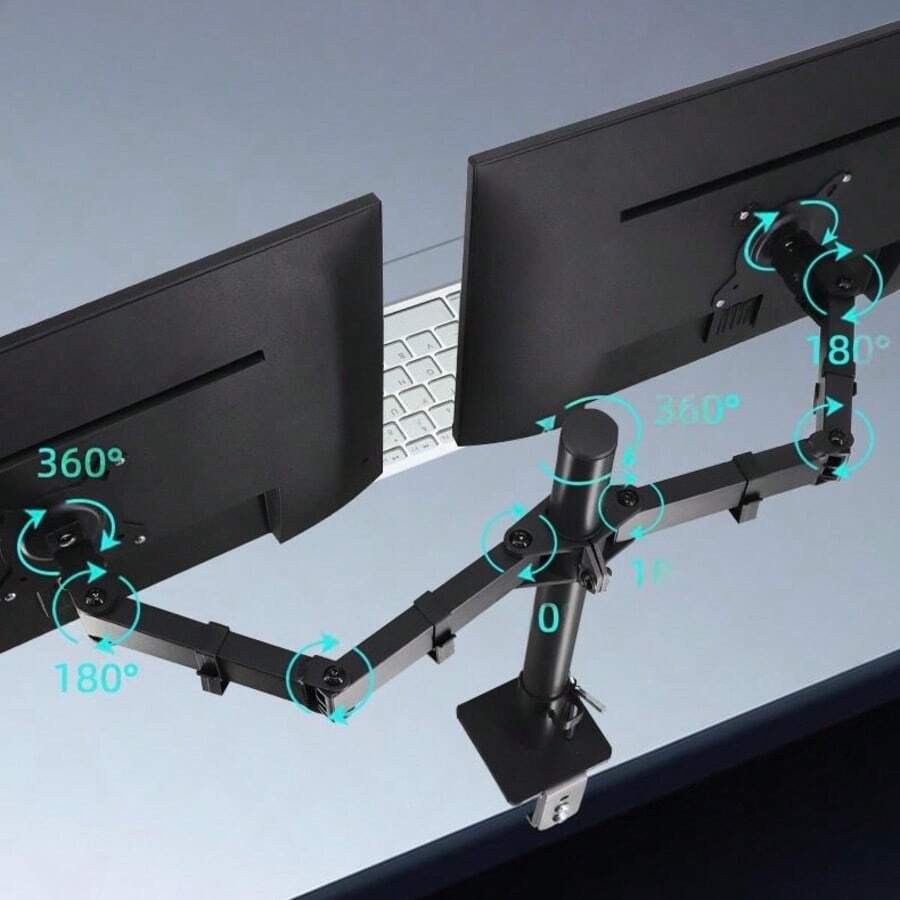 Dual Screen Clamp Desk Mount For Computer Monitor, Ergonomic Display ...
