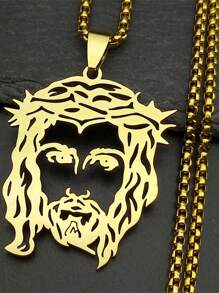 Jesus Head Crown Thorns Pendant Necklace For Women Men Stainless Steel ...