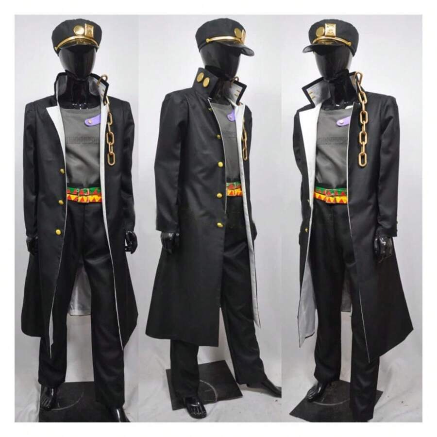 Jotaro Kujo Cosplay Costume Black Outfit Including Vest Pants Hat ...
