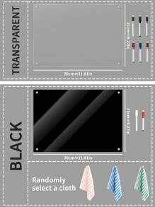 1pc White Transparent Black Decorative Refrigerator Magnet, 3D Black ...