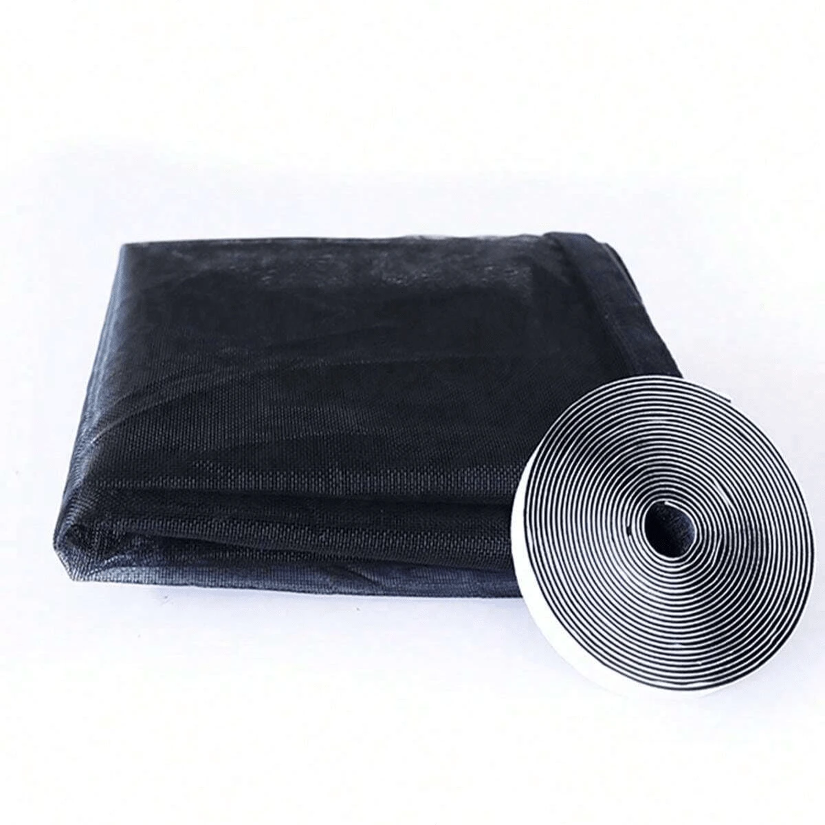 Self-Adhesive Removable Insect Proof Window Screen, Black Mesh Curtain ...