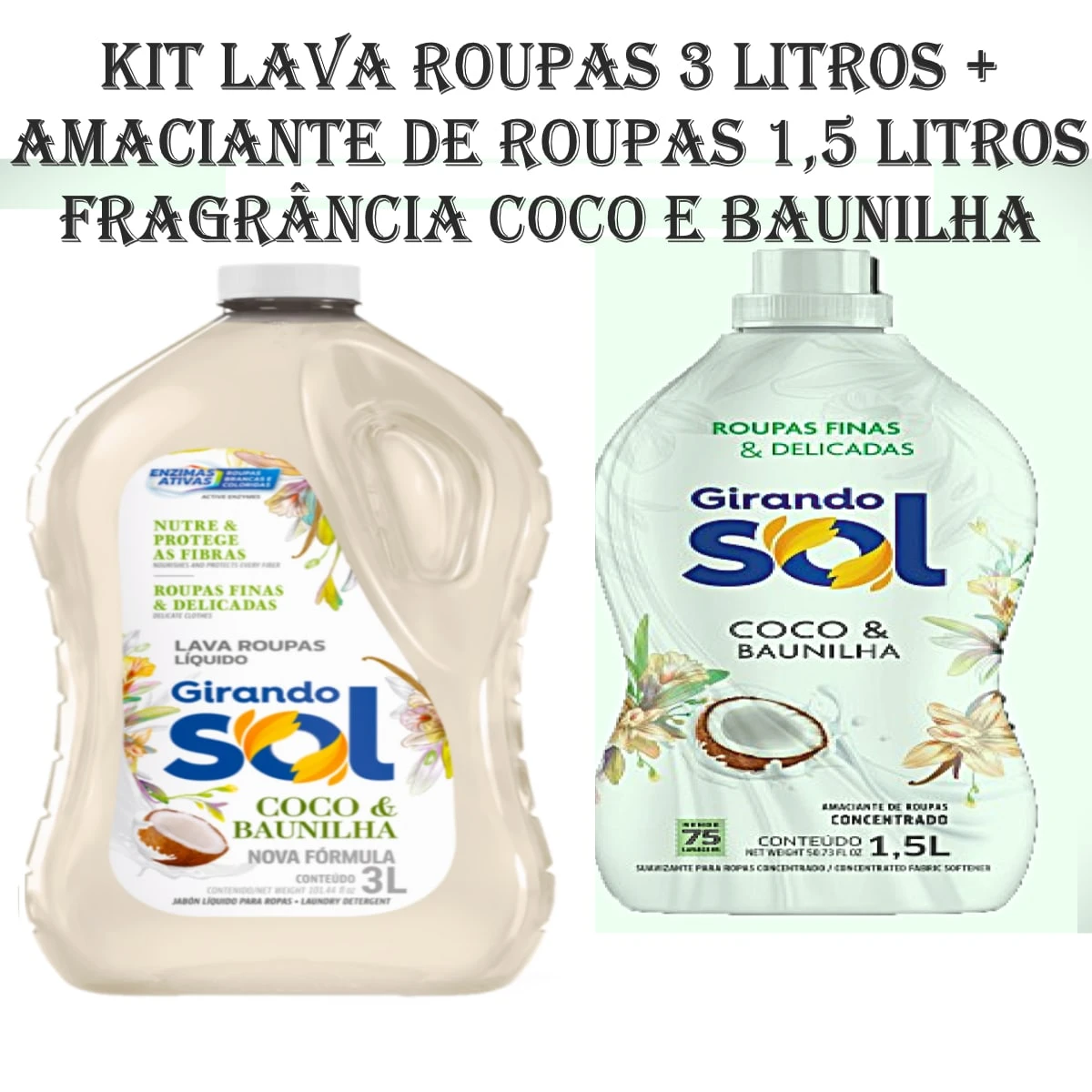 3 Liters Coconut And Vanilla Laundry Kit + Girando Sol Concentrated ...