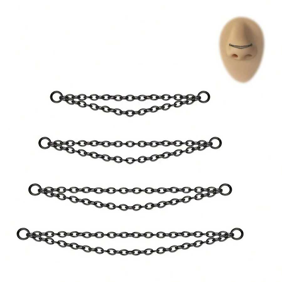 Nose Chain Surgery Steel Span Top Nose Perforation Jewelry Nostril ...