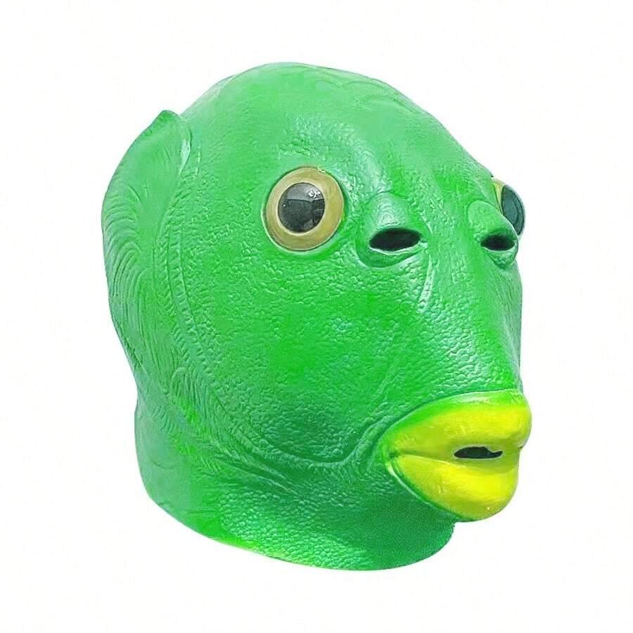 1pc Green Fish Head Mask, Animal Headpiece, Funny Joke Prop, Party ...