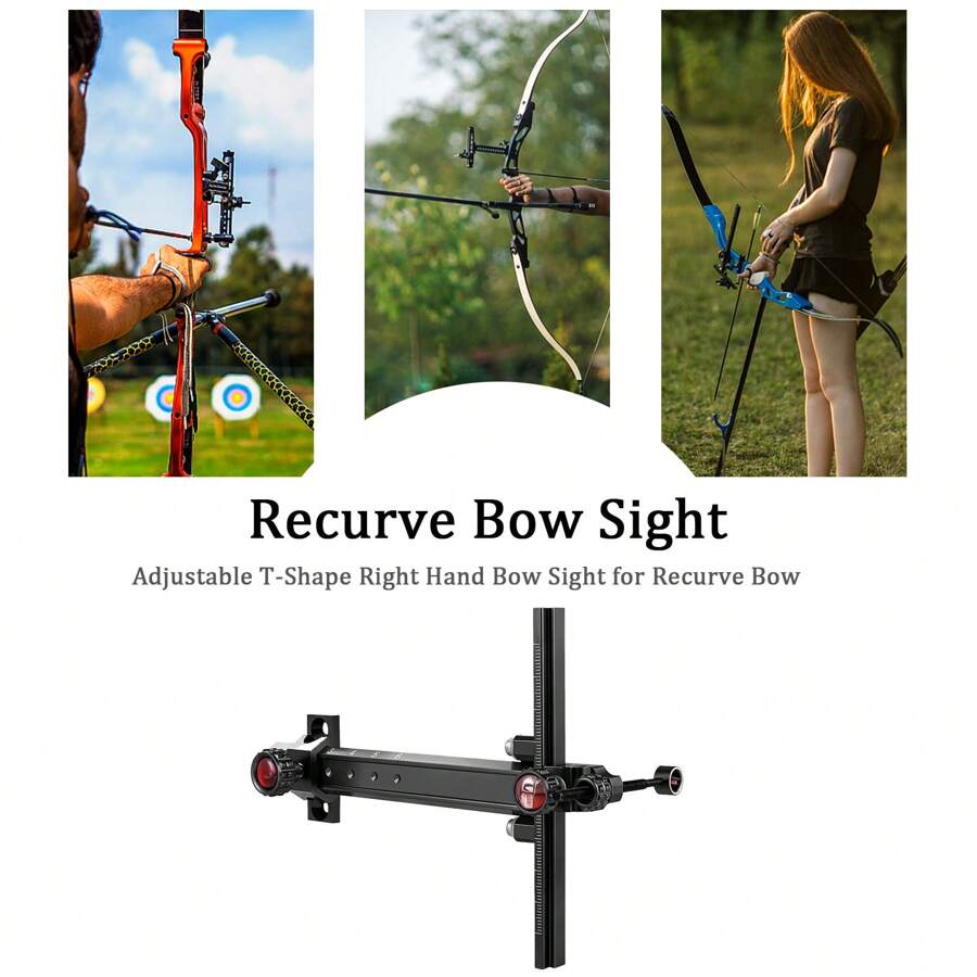 Recurve Bow Sight Right-Hand,Adjustable T-Shaped Archery Sight For Recurve Bows | Hunting ...