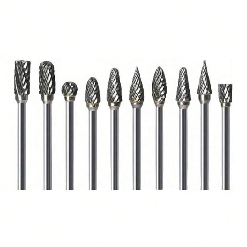 Jeu de fraises en carbure, tête de fraise rotative en acier au tungstène en alliage dur à double ...