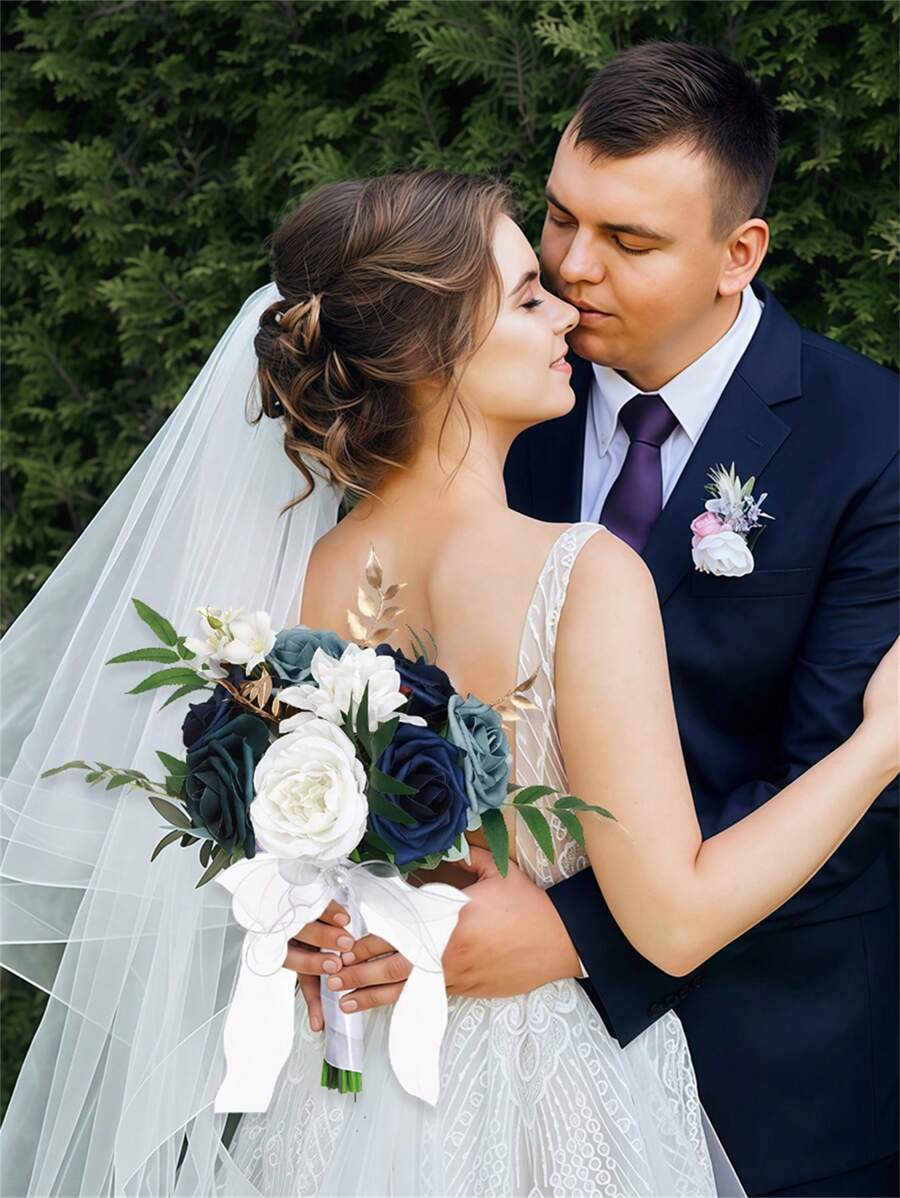 1 Bouquet Wedding Bouquets For Bride Bridesmaid Artificial Roses ...