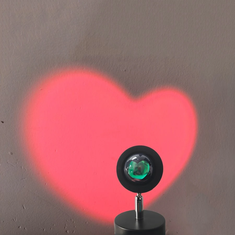 Creative Sunset & Heart Shaped Projection Tripod Stand Monochrome Mini ...