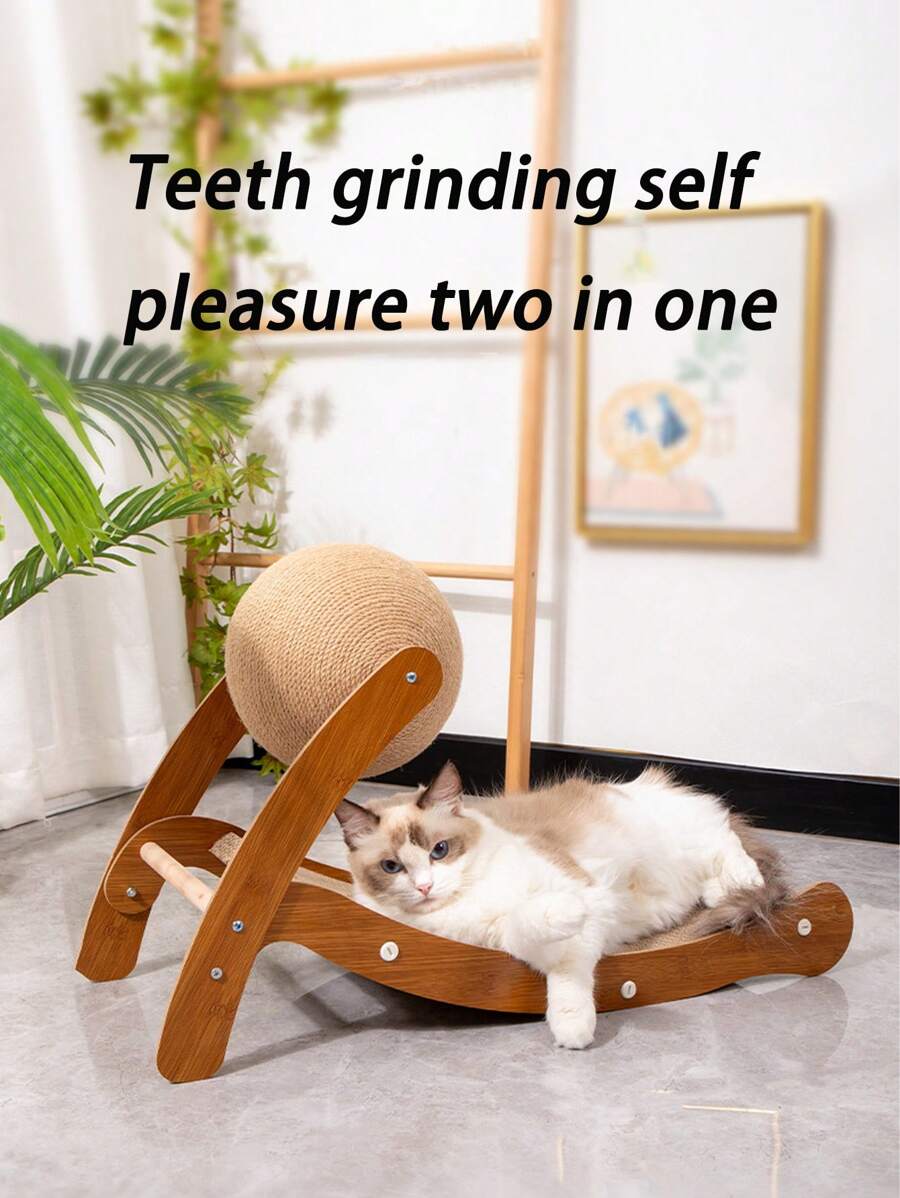 1 Pc Extra Large Cat Scratch Board With Sisal Ball, Shred-Resistant ...