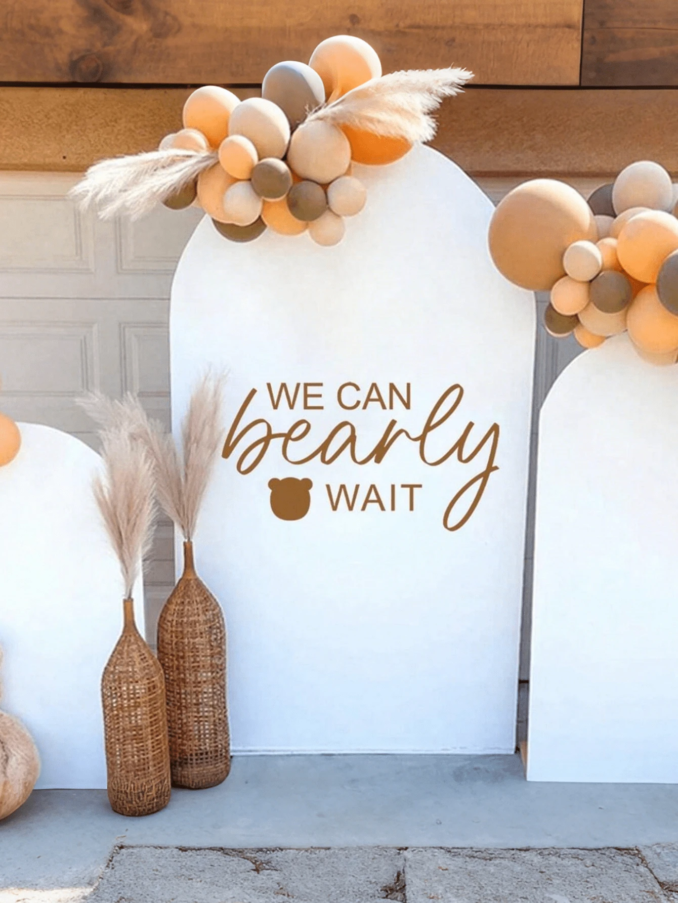 1 Pc We Can Bearly Wait Sign Baby Shower Decoration Backdrop Banner For ...