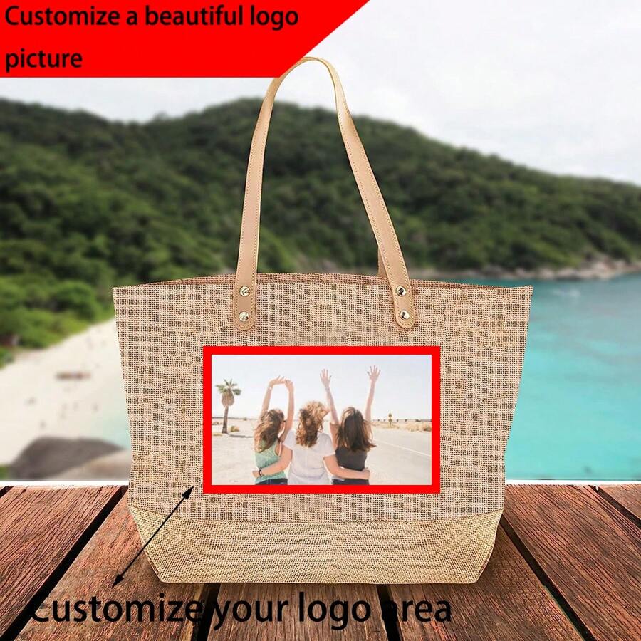 [Customized Product] 1pc Jute Tote Bag That Can Customize Any Logo ...