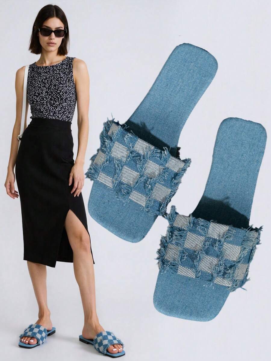 2025 New Versatile Ladies Slip-On Sandals For Dresses, Sexy Square Toe ...