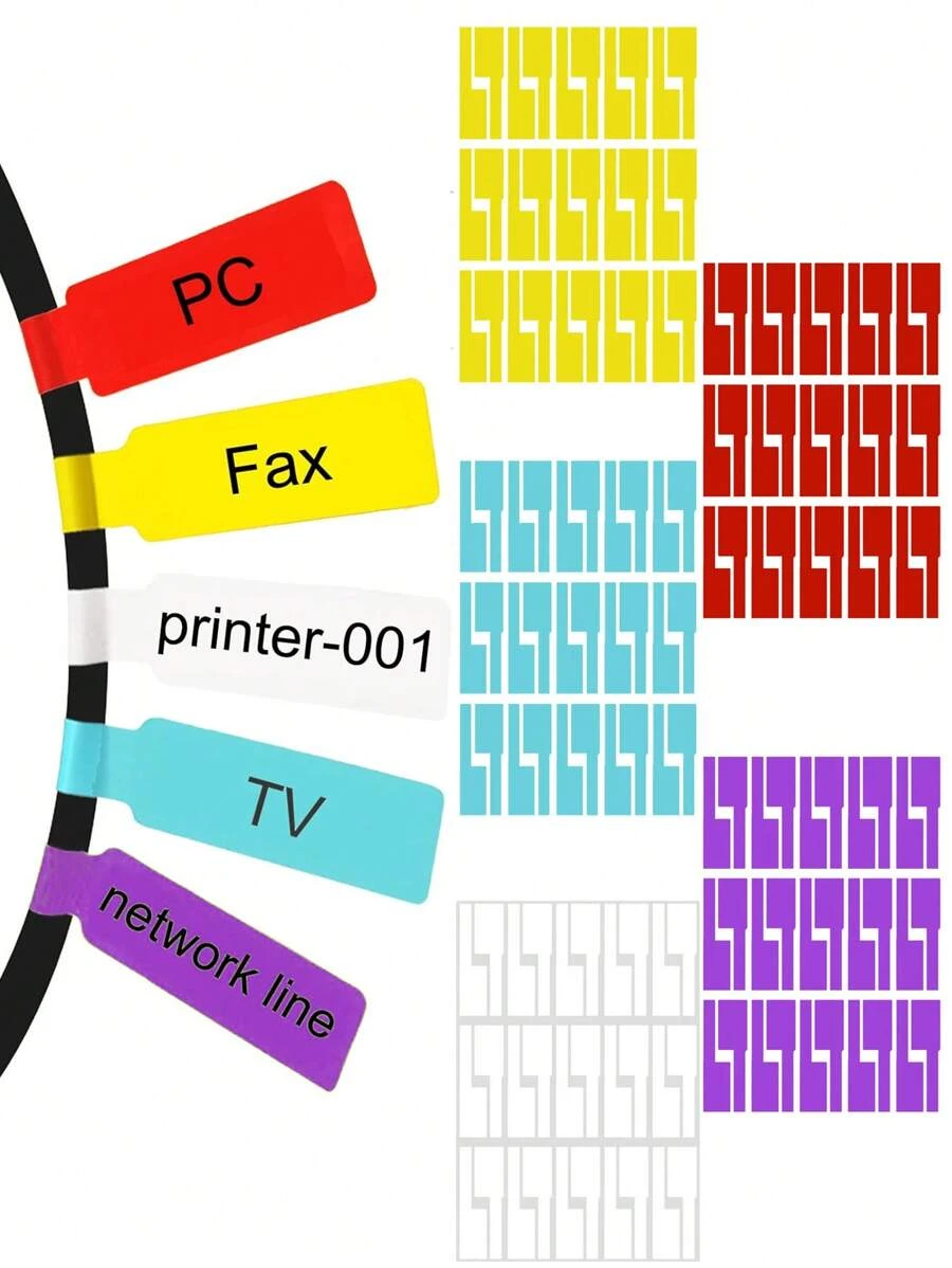 150pcs Waterproof Cable Labels In 5 Colors, Abrasion Resistant Cable ...