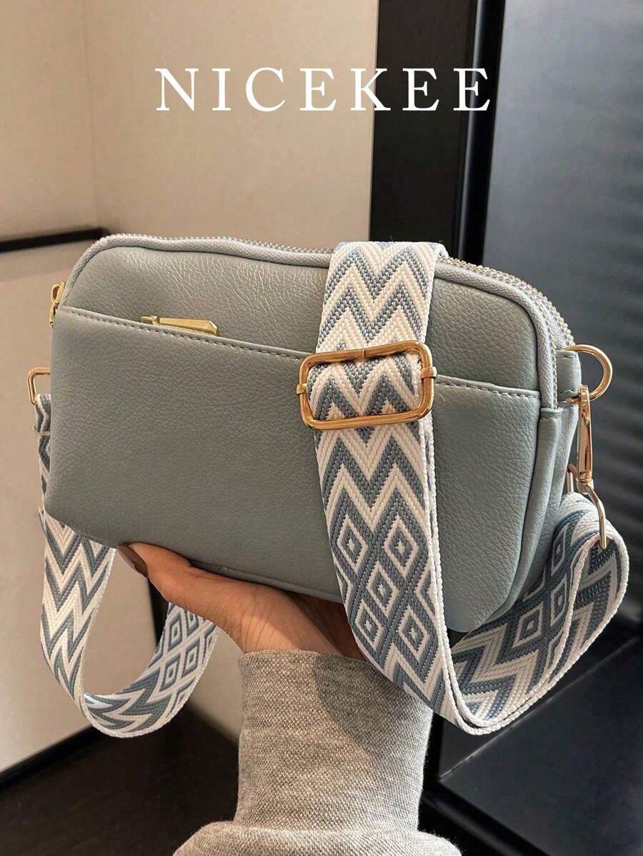 Fashionable And Versatile Shoulder Bag, Solid Color Adjustable Shoulder ...