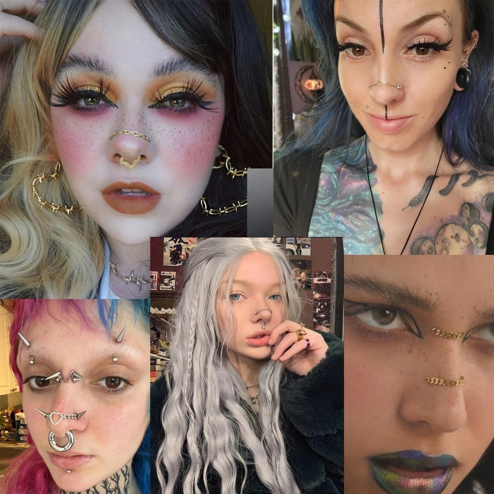 Nose Chain Surgery Steel Span Top Nose Perforation Jewelry Nostril ...