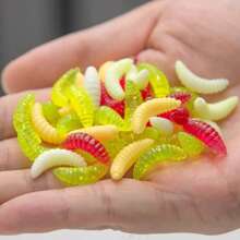 Topline Tackle 50 PCS Soft Bait Bread Worm Bionic Soft Worm Lure Soft ...