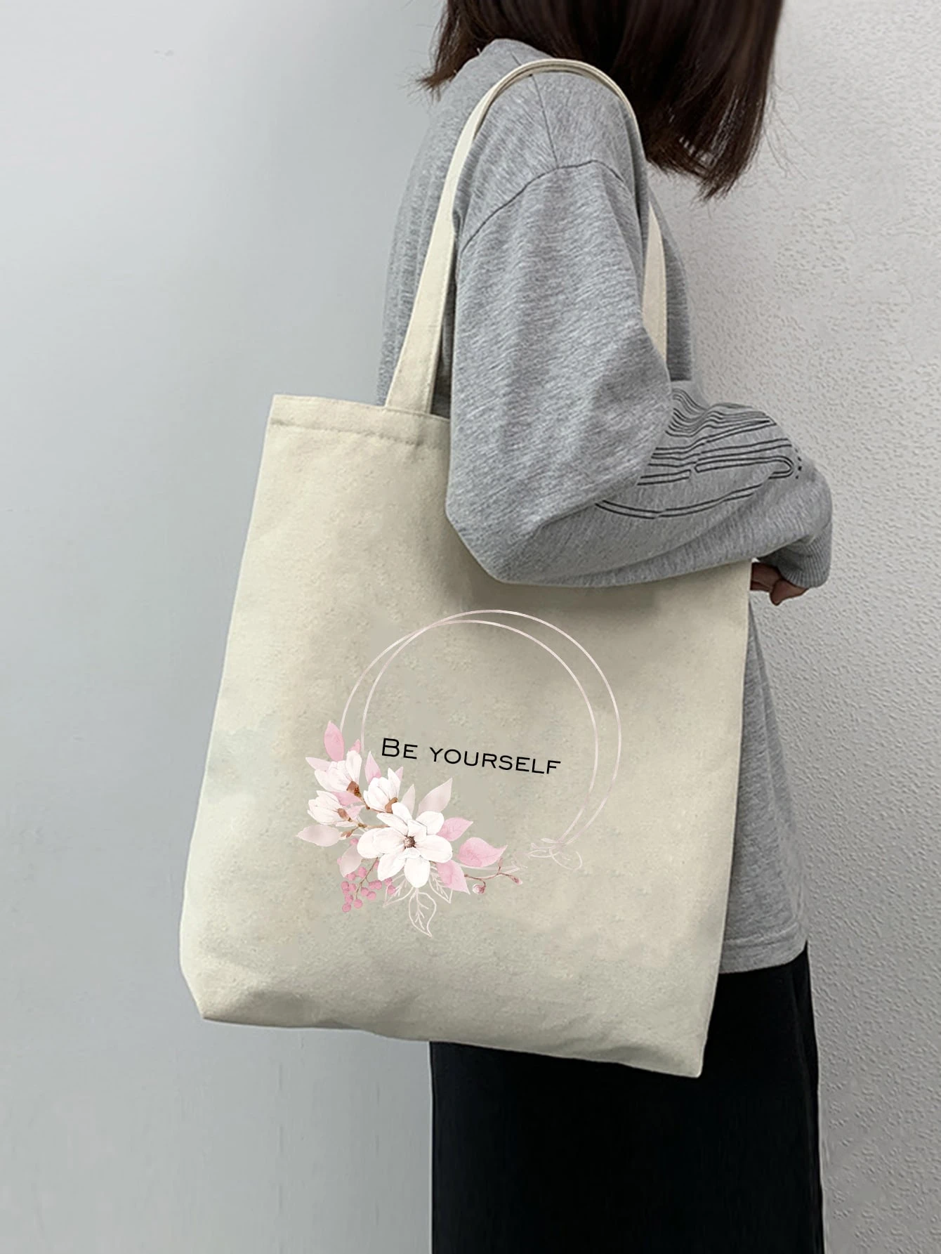 1pc Personalized Canvas Tote Bag. Customizable Quotes, Inspiring ...