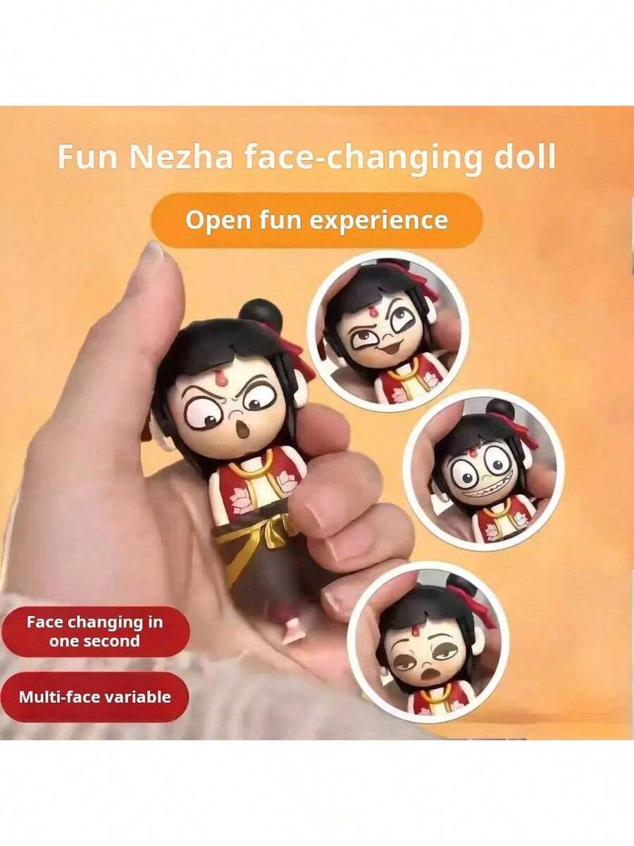 1pc Nezha Head-Pressing Change Face Doll Doll Emoticon Figurine ...