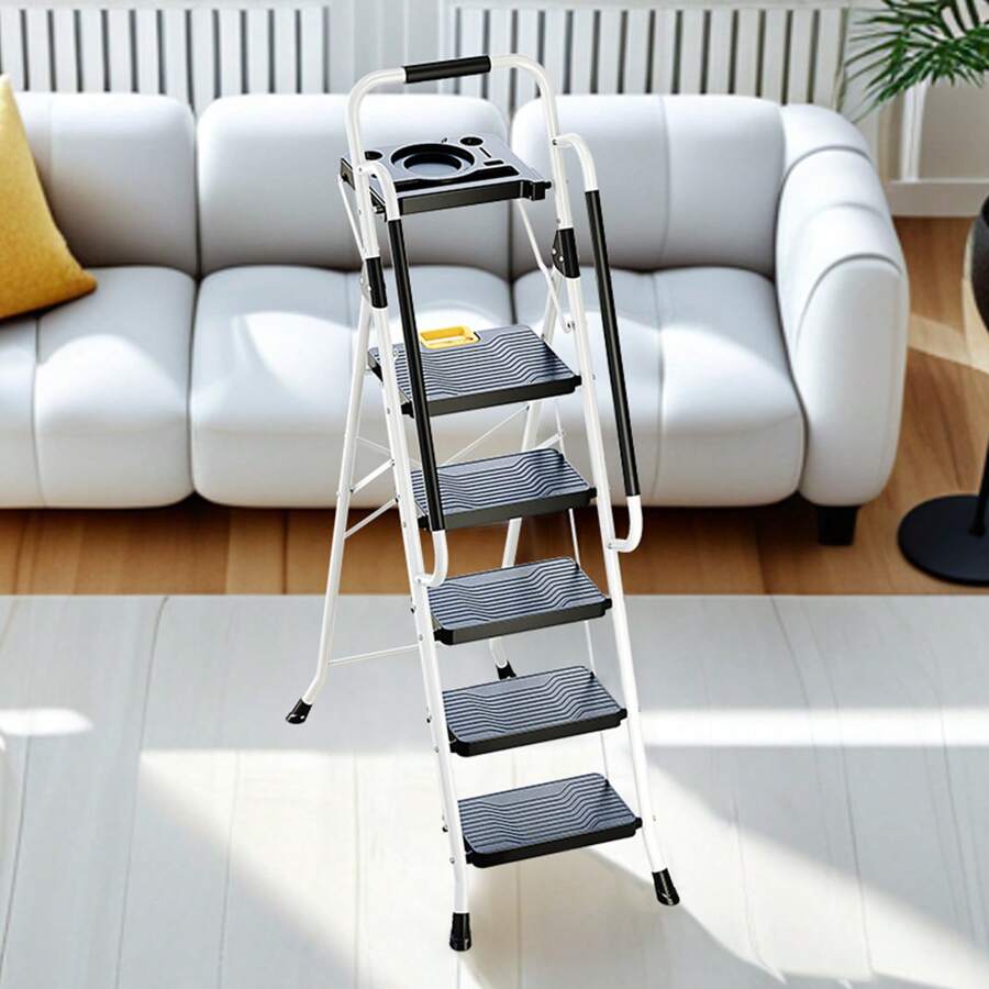 KK KINGRACK KINGRACK Folding 5-Step Ladder, 800 Lbs Capacity Step Stool ...