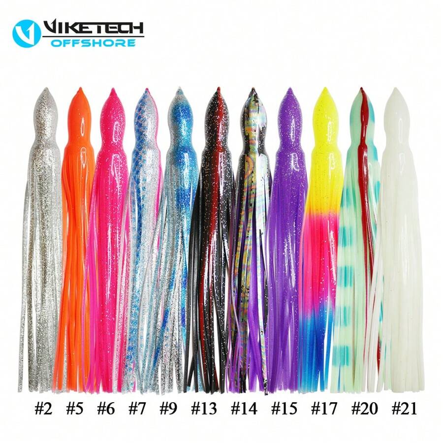 3pcs Fresh Water Fishing Squid Skirt Bait Octopus Skirt Tow Bait Soft Plastic Bait, Suitable For ...