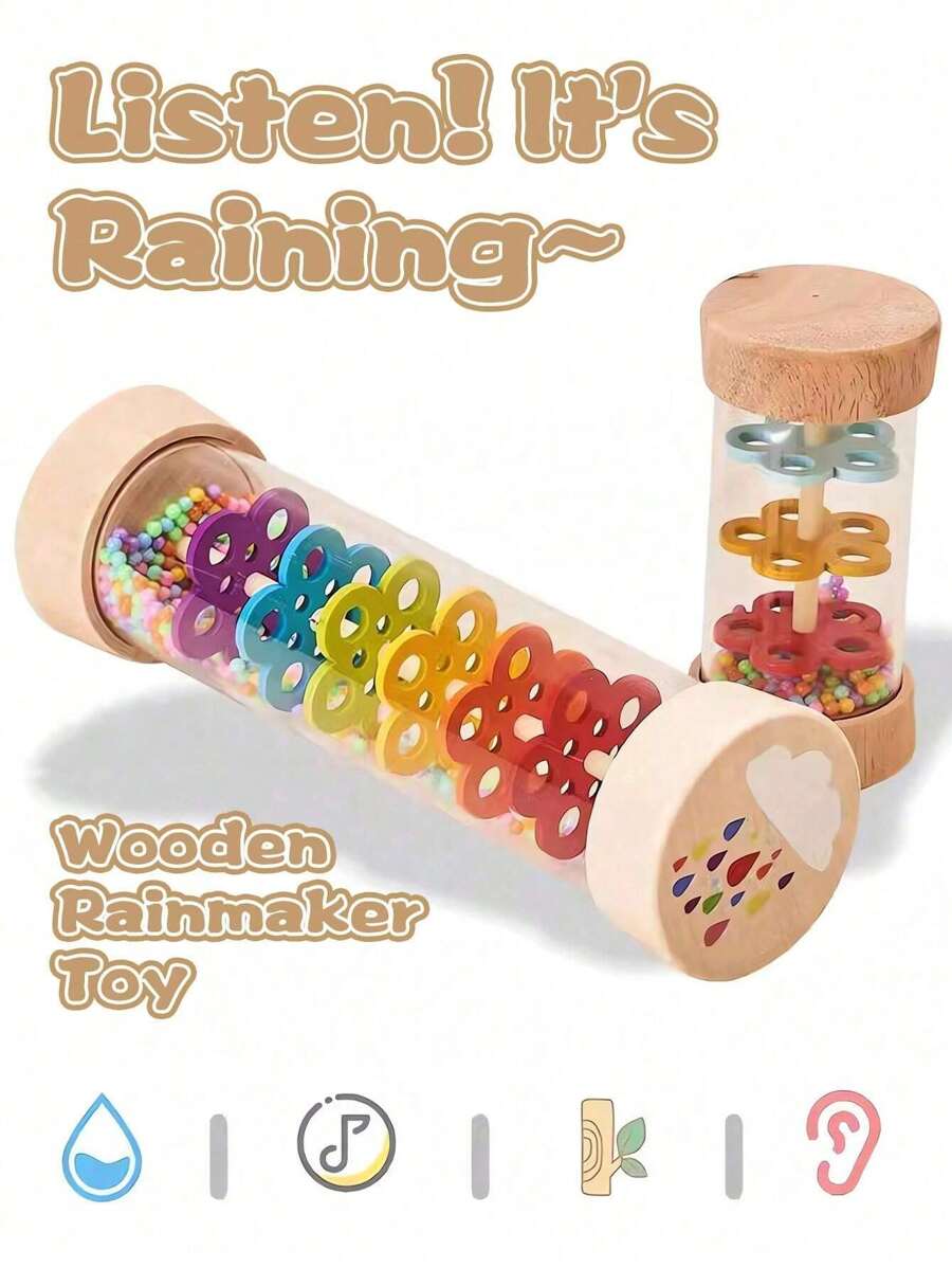 [Wooden Rain Sound Sensory Stick]Hape Early Childhood Education ...