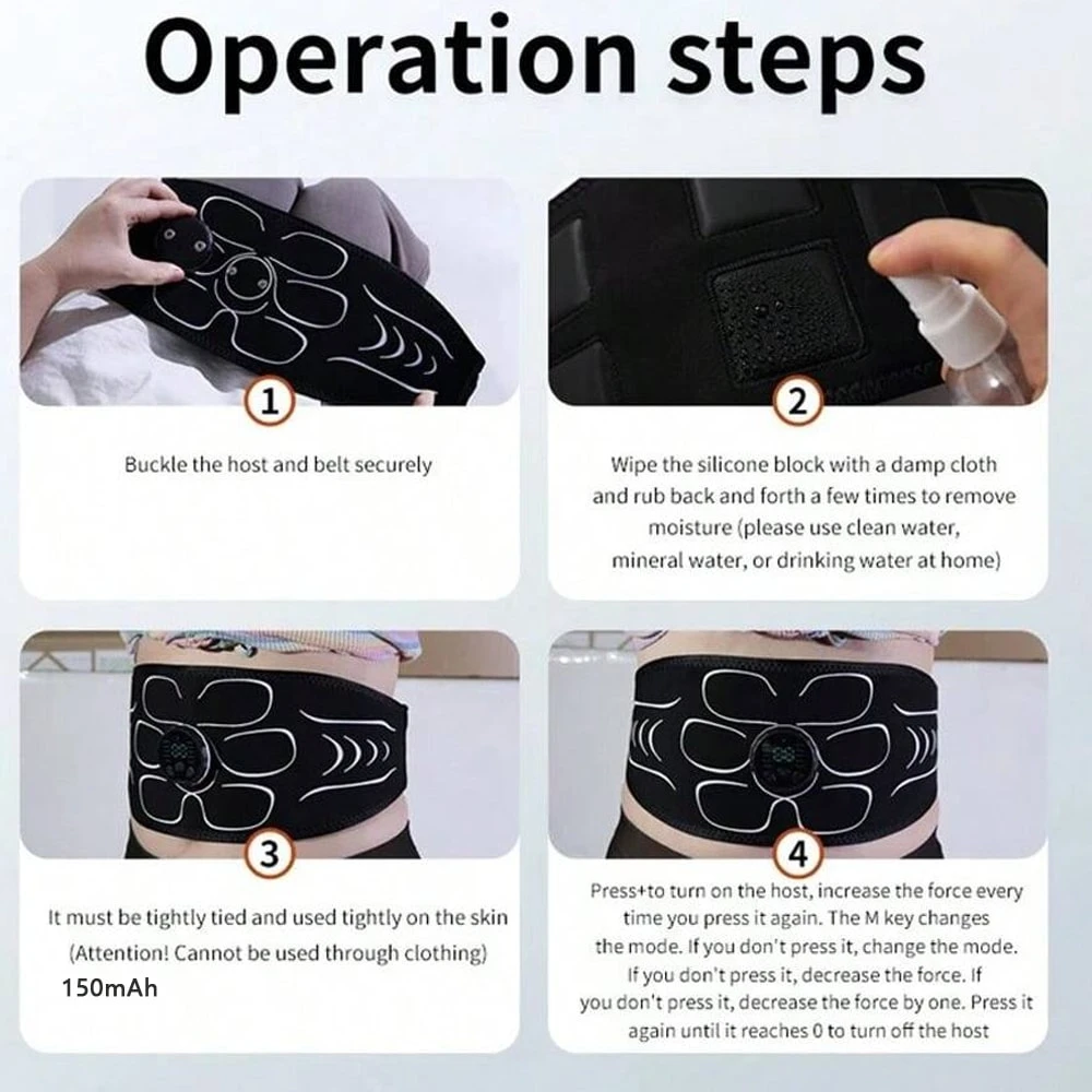 EMS Muscle Stimulator Abs Trainer Abdominal Muscle Toner Electronic ...