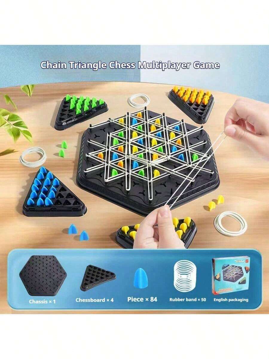 2025 Geometric Interlocking Chain Tic-Tac-Toe Tabletop Game, Rubber ...