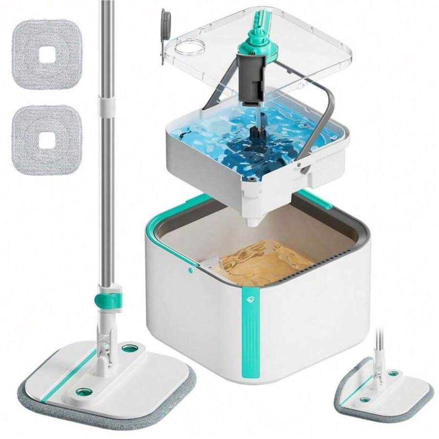 Bucket System With Dual Compartment Mop Bucket And Thick Washable ...