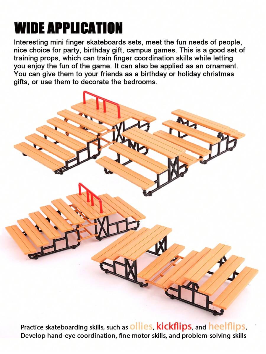 DIY Fingerboard Skate Park Set With Ramps, T Platform & Stairs | Self ...