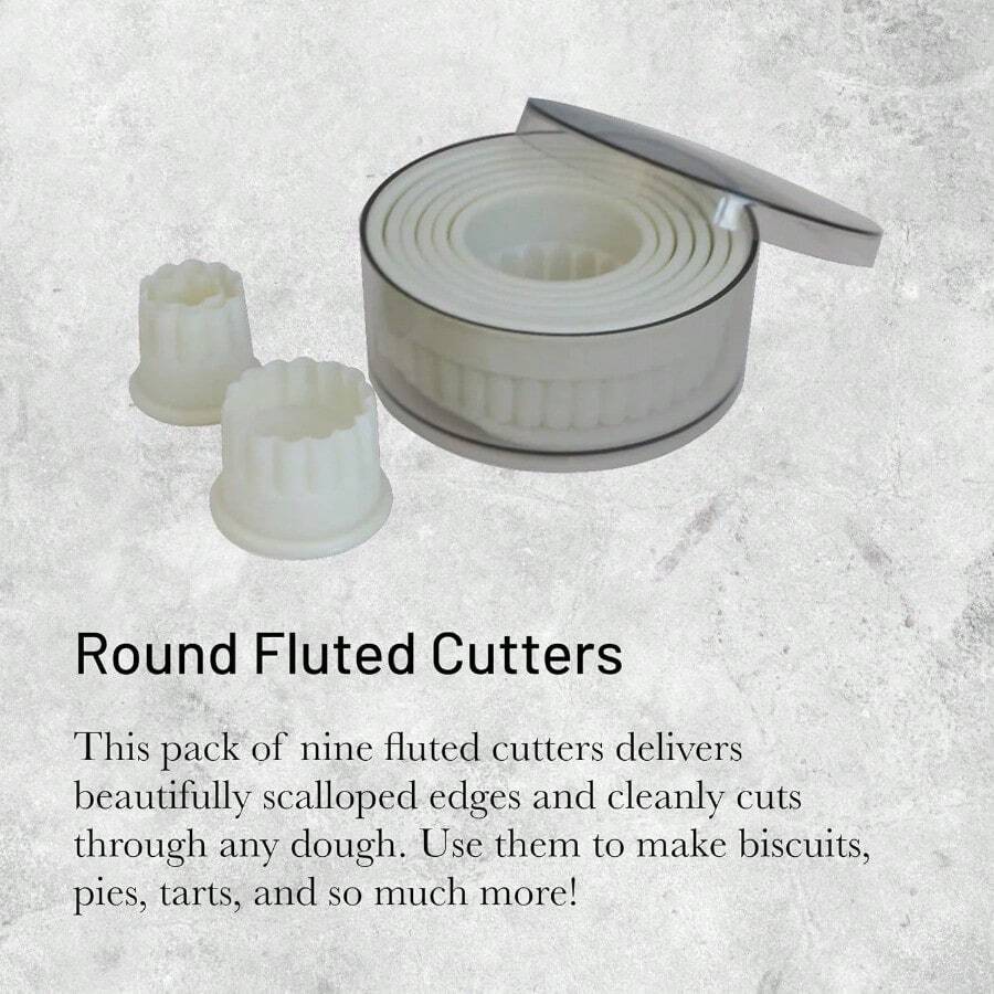 De Buyer Round Fluted Cutters - 9-Piece Set - Creates Clean Defined ...