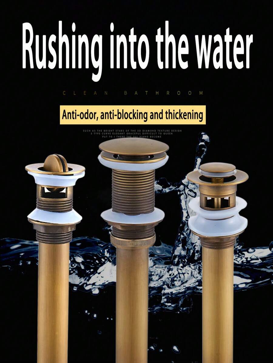 European-Style Brass Spring-Type Spillway Drainer Toilet Basin Table ...