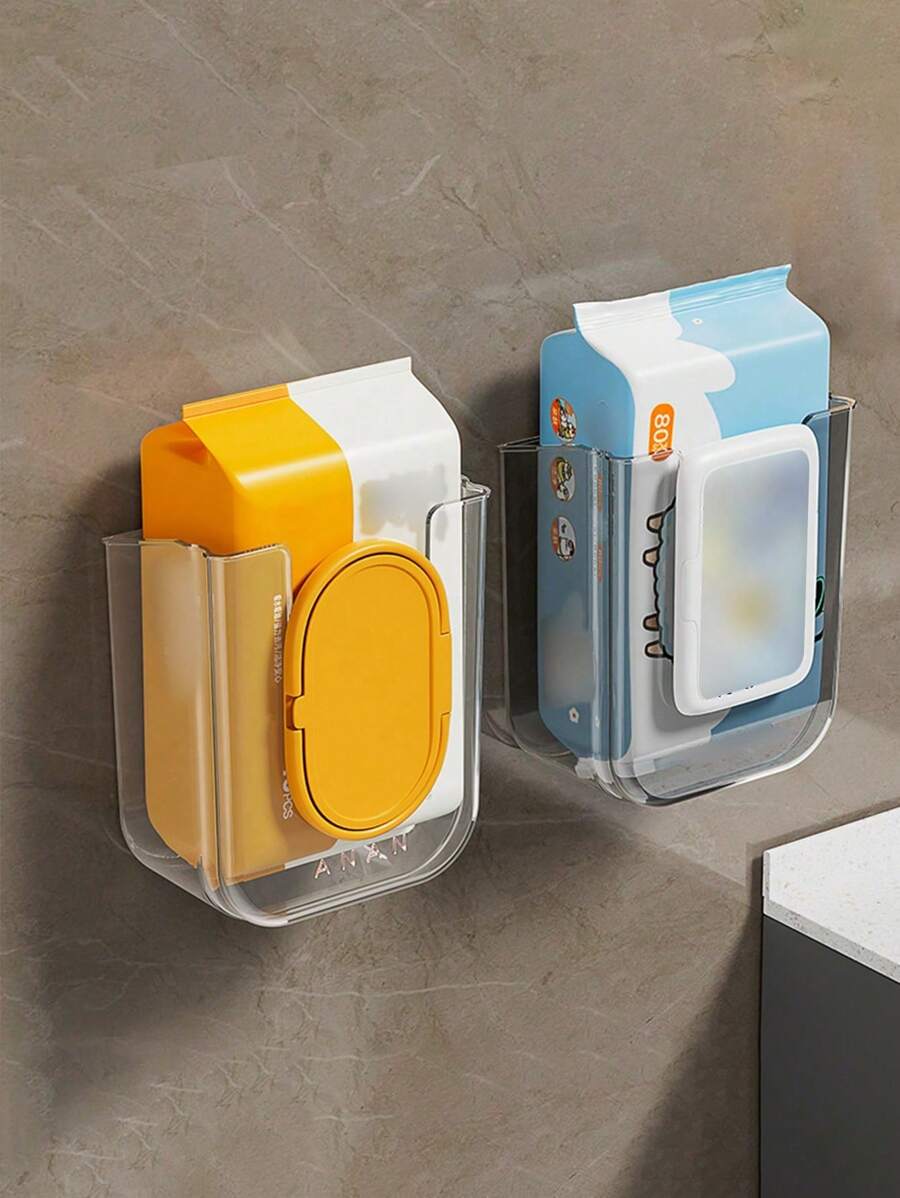 1pc Wet Wipes Storage Box, Wall-Mounted Face Towel Rack, Paper Storage ...