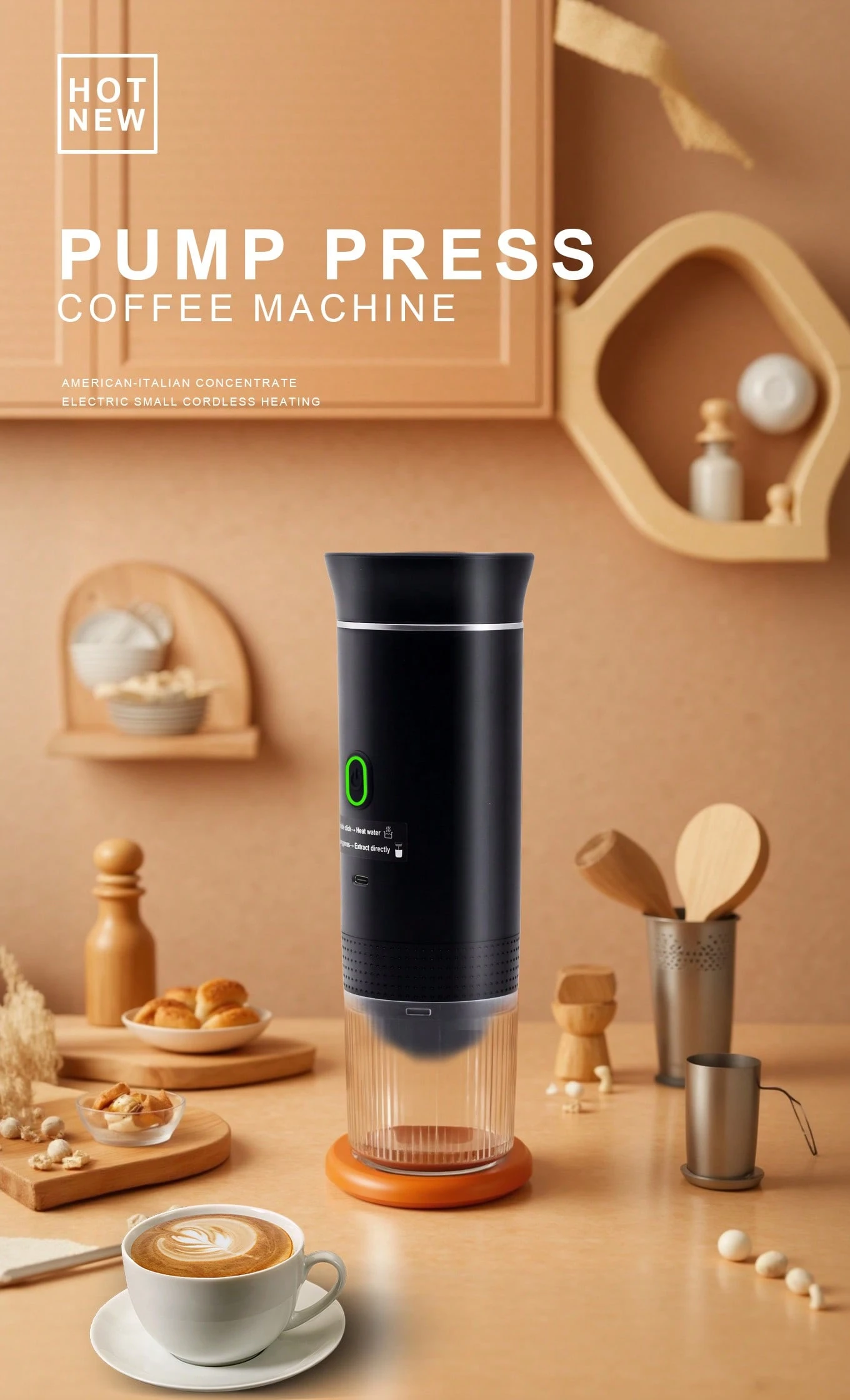 2024 NEW Portable Capsule Coffee Maker American Espresso Electric Small ...