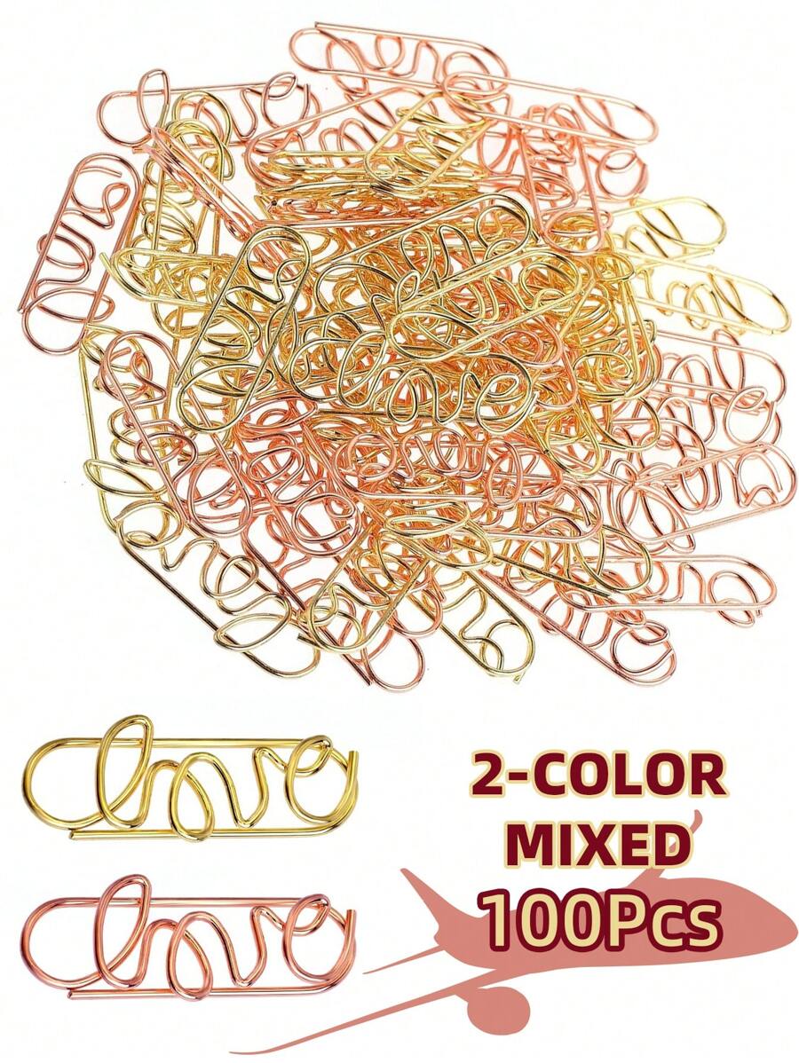 Trombones en forme de cœur en or avec finition lisse, clips pour le ...