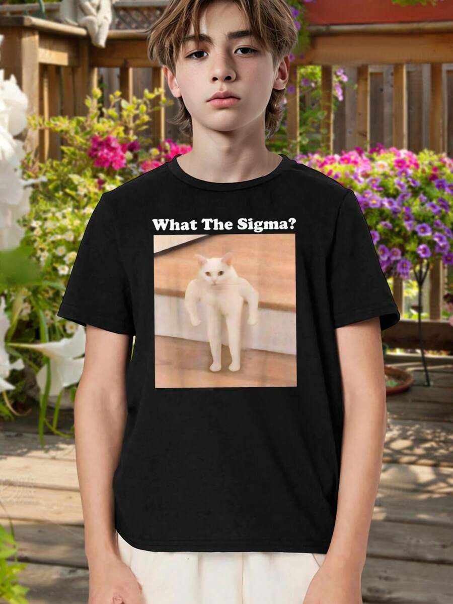 Funny Sigma Cat Meme T-Shirt - Men's Women's Youth Sizes - Viral ...